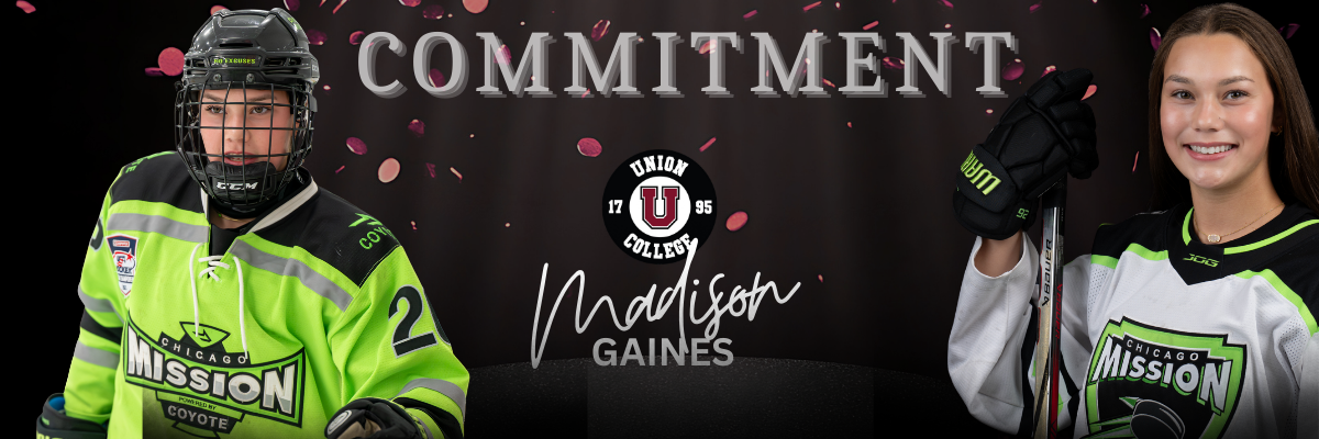 Madison Gaines Commits to Union College – Chicago Mission Tier I AAA Hockey